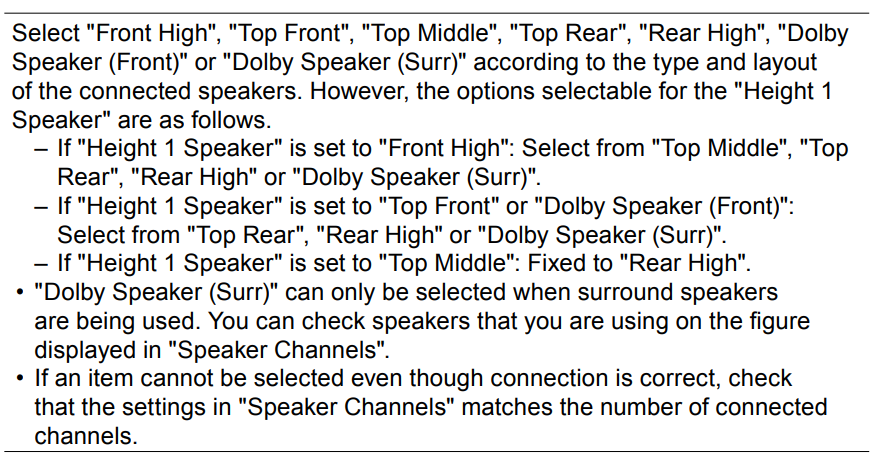 VSX-LX505 - Speaker Settings – Pioneer Support